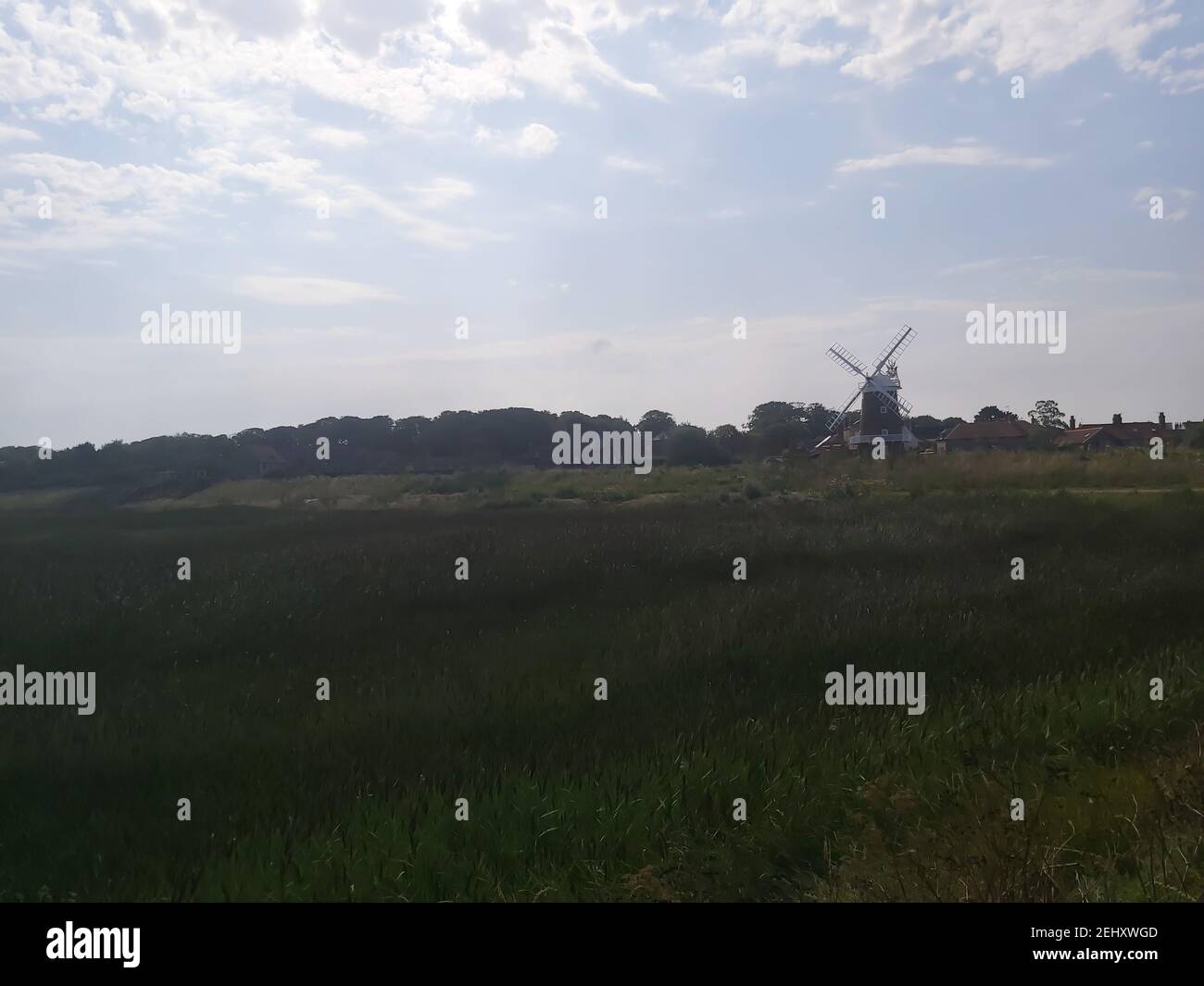 View out over the fields and marshes of North Norfolk Stock Photo - Alamy