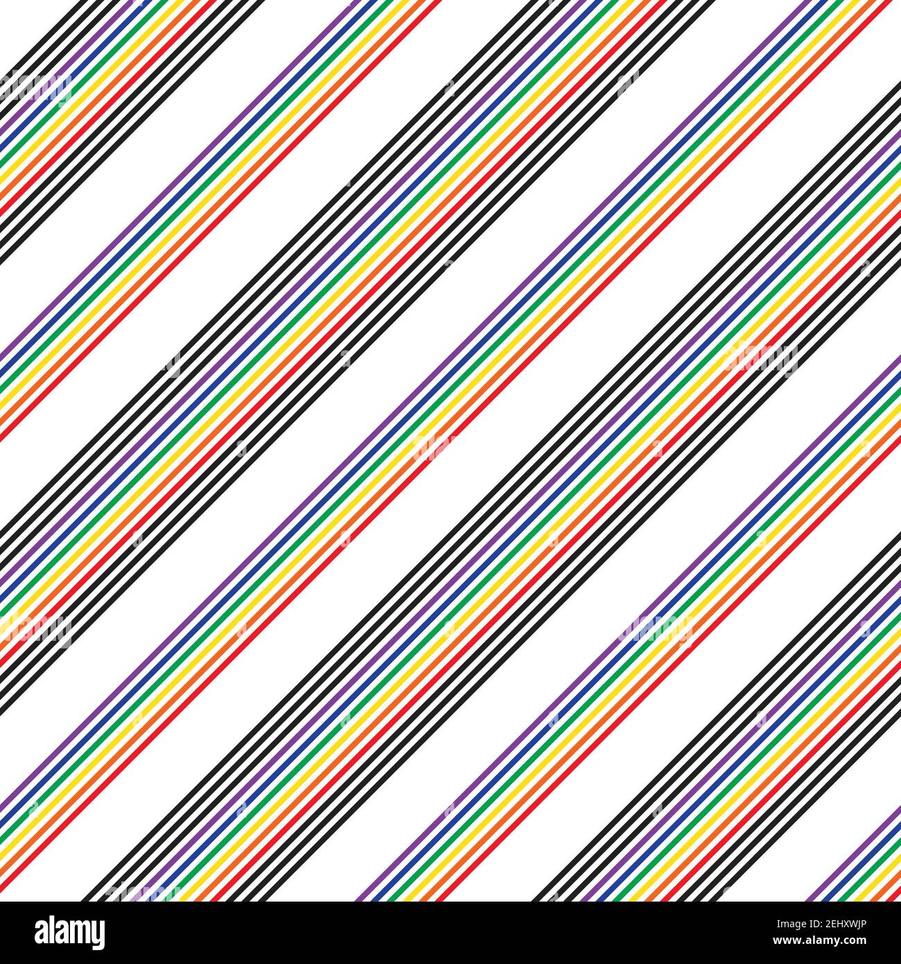 Rainbow diagonal striped seamless pattern background suitable for ...