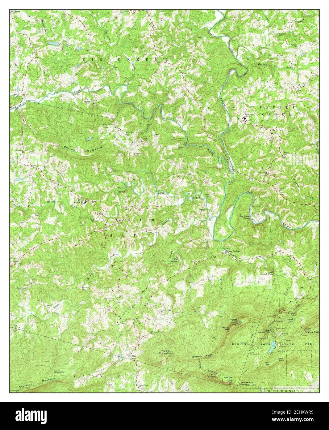 Hanging Rock, North Carolina, map 1964, 1:24000, United States of ...