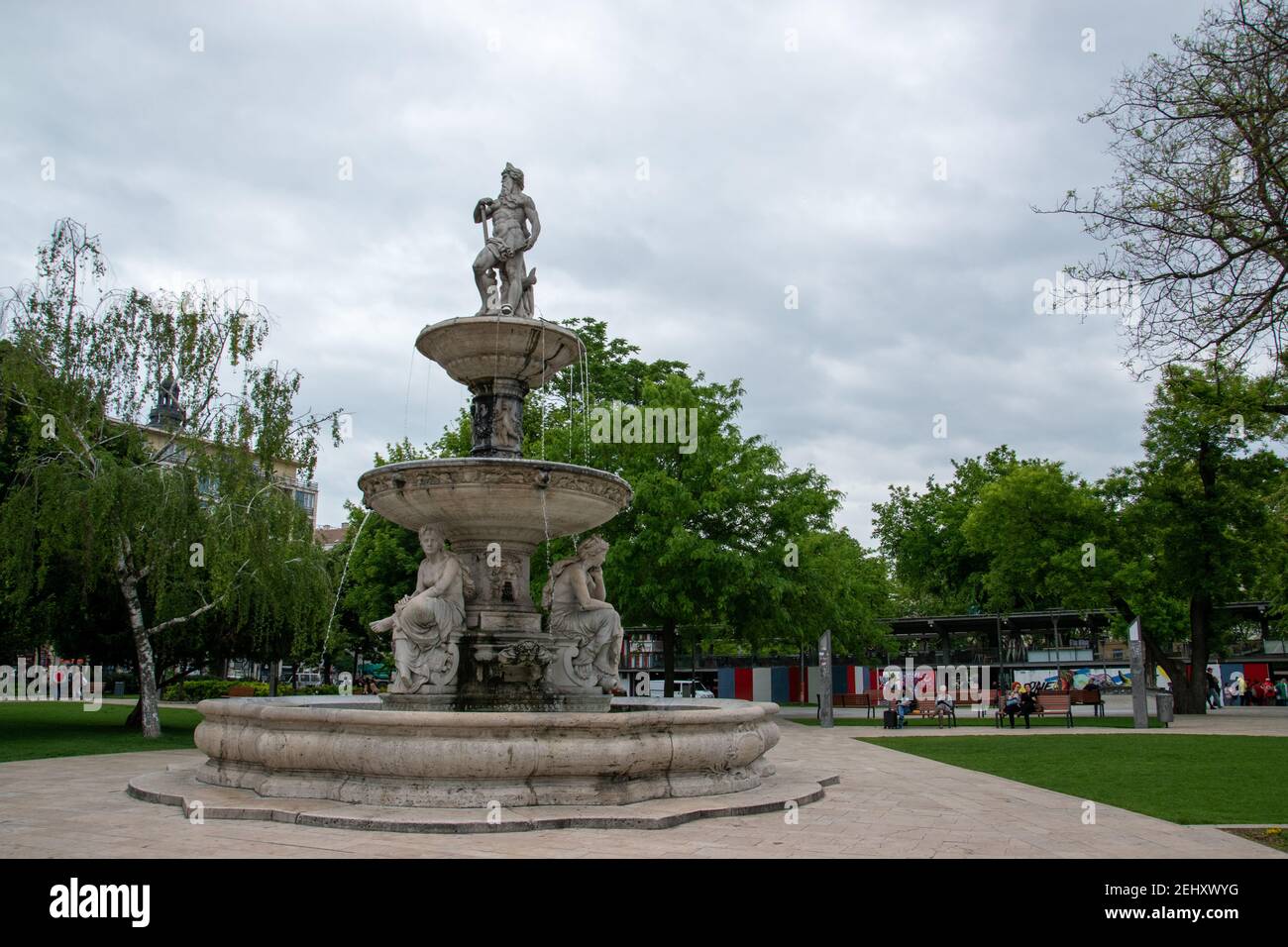 Danubius Fountain, Liberty Square (Elisabeth Square), Budapest, Hungary ...