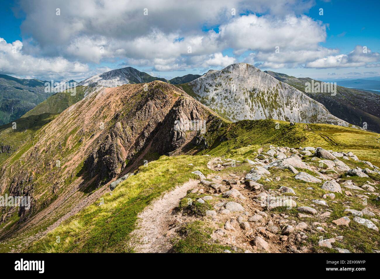 Beautiful Scottish Highlands landscape. View of the Mamores ridge in ...