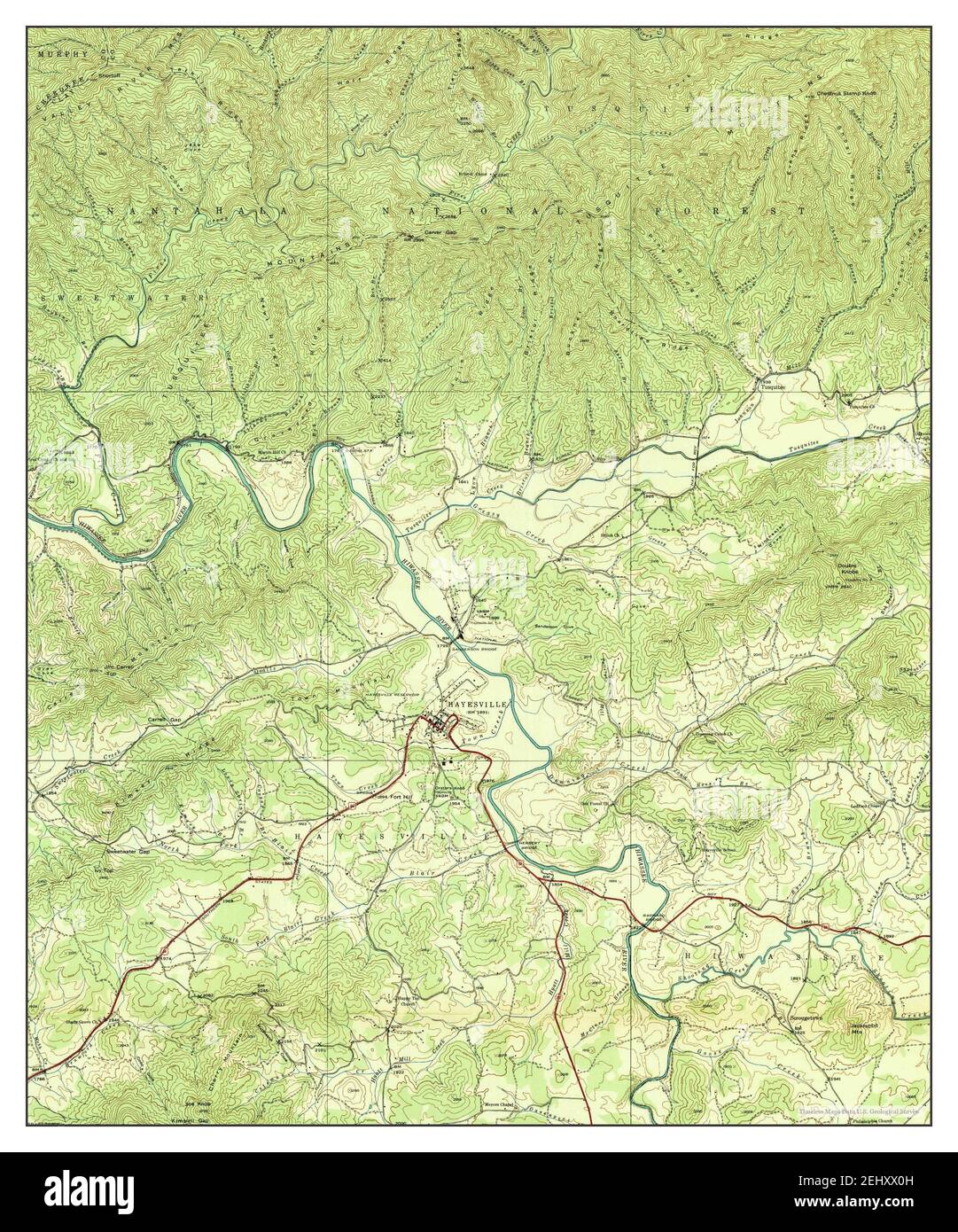 Hayesville, North Carolina, map 1938, 1:24000, United States of America ...