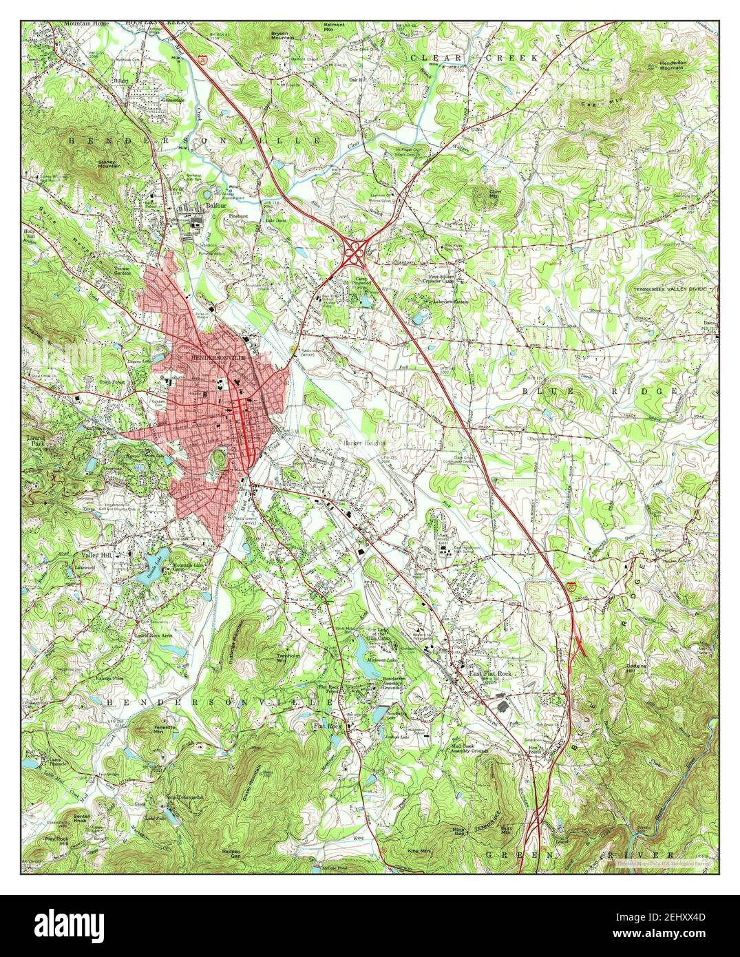 Hendersonville map hi-res stock photography and images - Alamy
