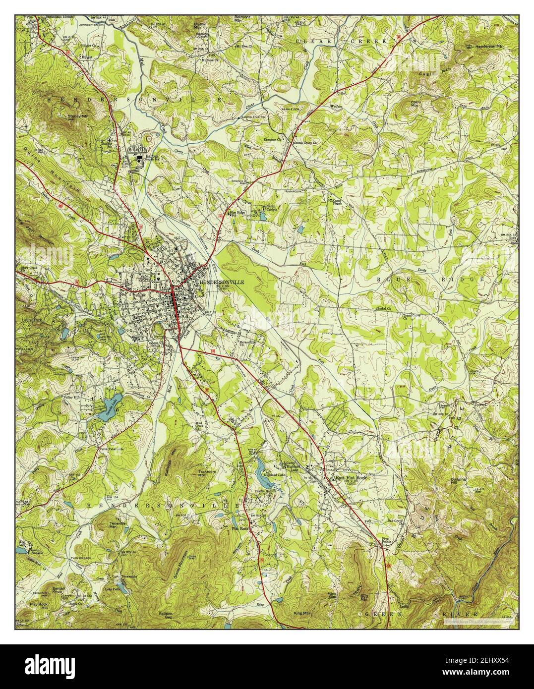 Hendersonville, North Carolina, map 1947, 1:24000, United States of ...