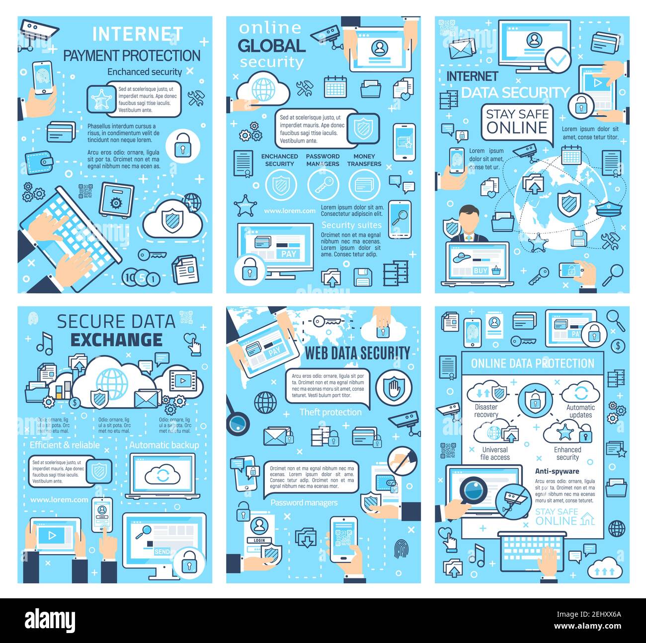 Online web security and internet personal data protection. Safe digital ...