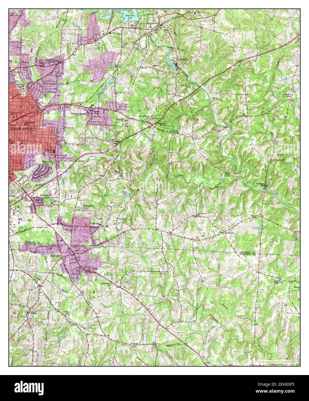 High Point East, North Carolina, map 1950, 1:24000, United States of ...
