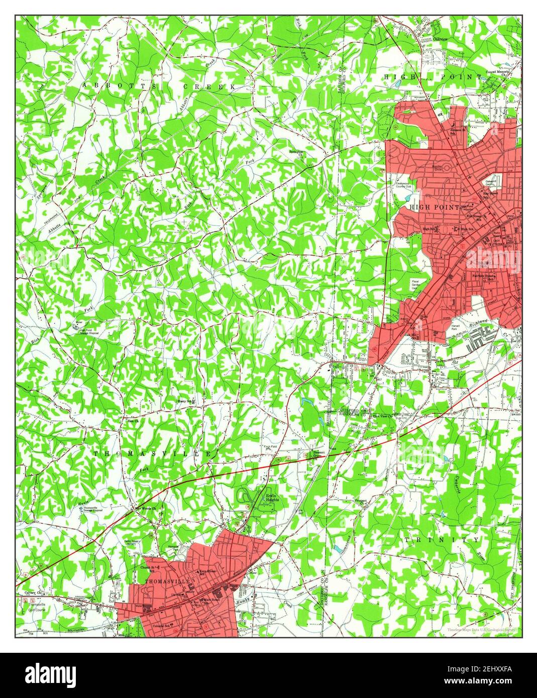 High point north carolina map hi-res stock photography and images - Alamy