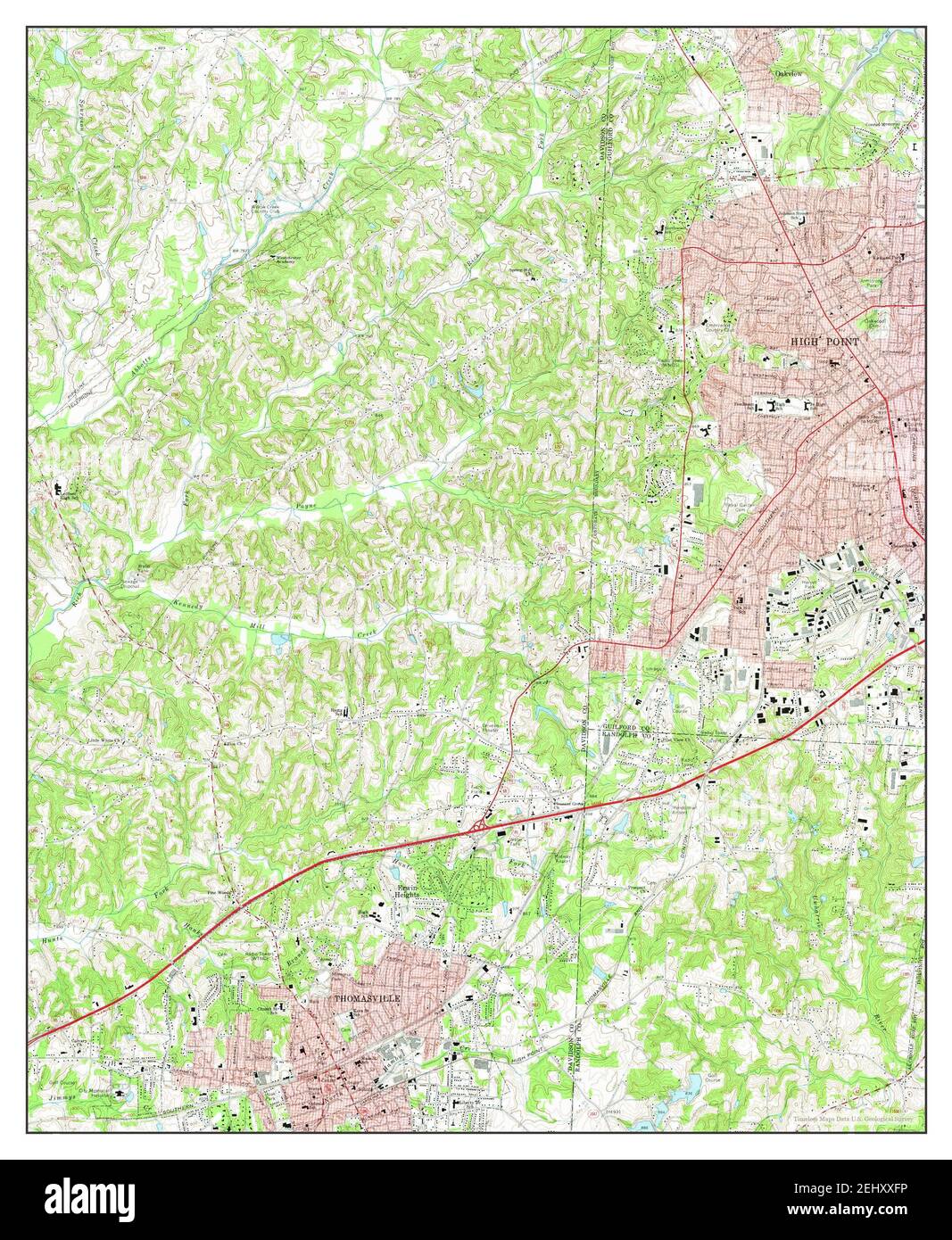 High point north carolina map hi-res stock photography and images - Alamy