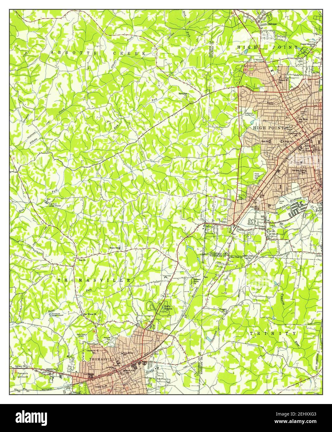 High point north carolina map hi-res stock photography and images - Alamy