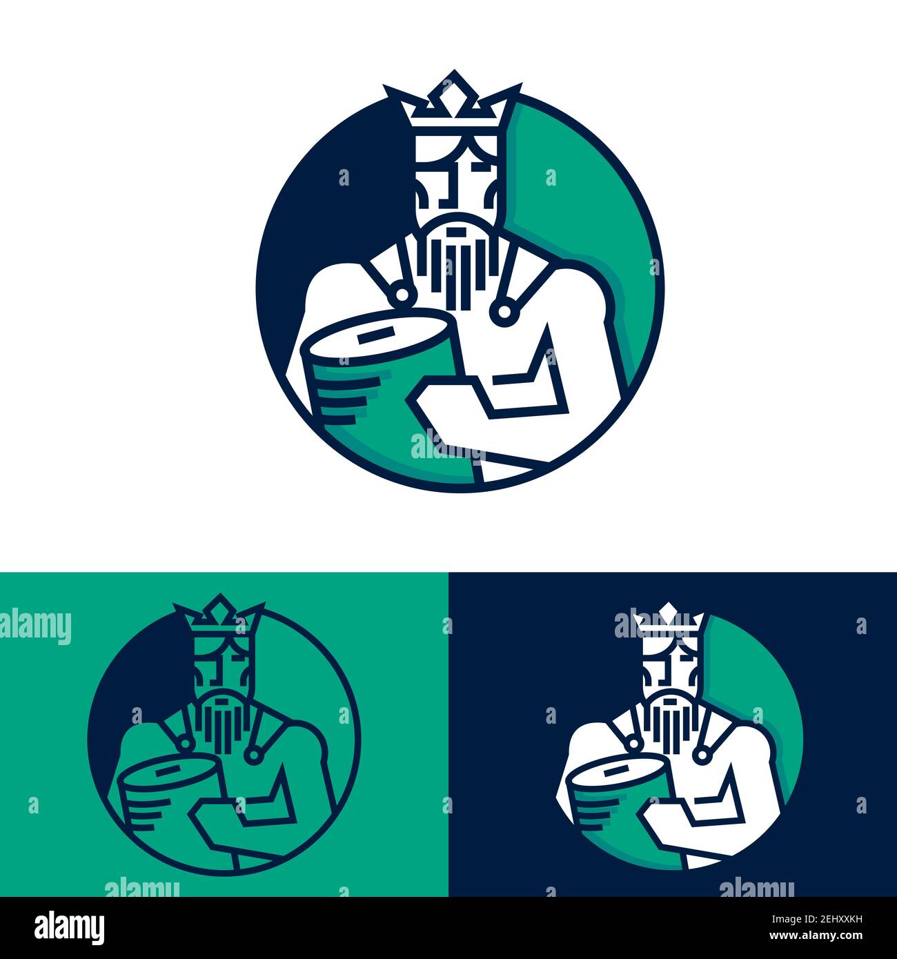 simple stylish the person of king logo design vector illustration Stock ...