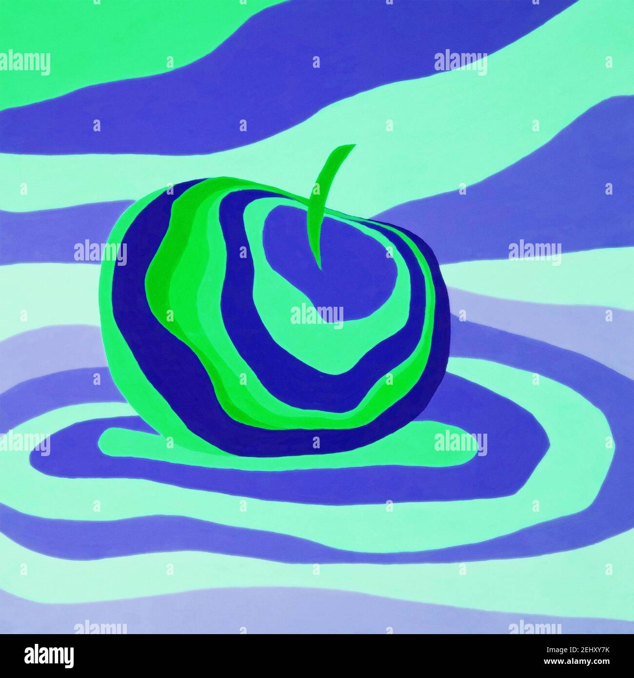 Apple fruit psychedelic illustration optical illusion Stock Photo - Alamy
