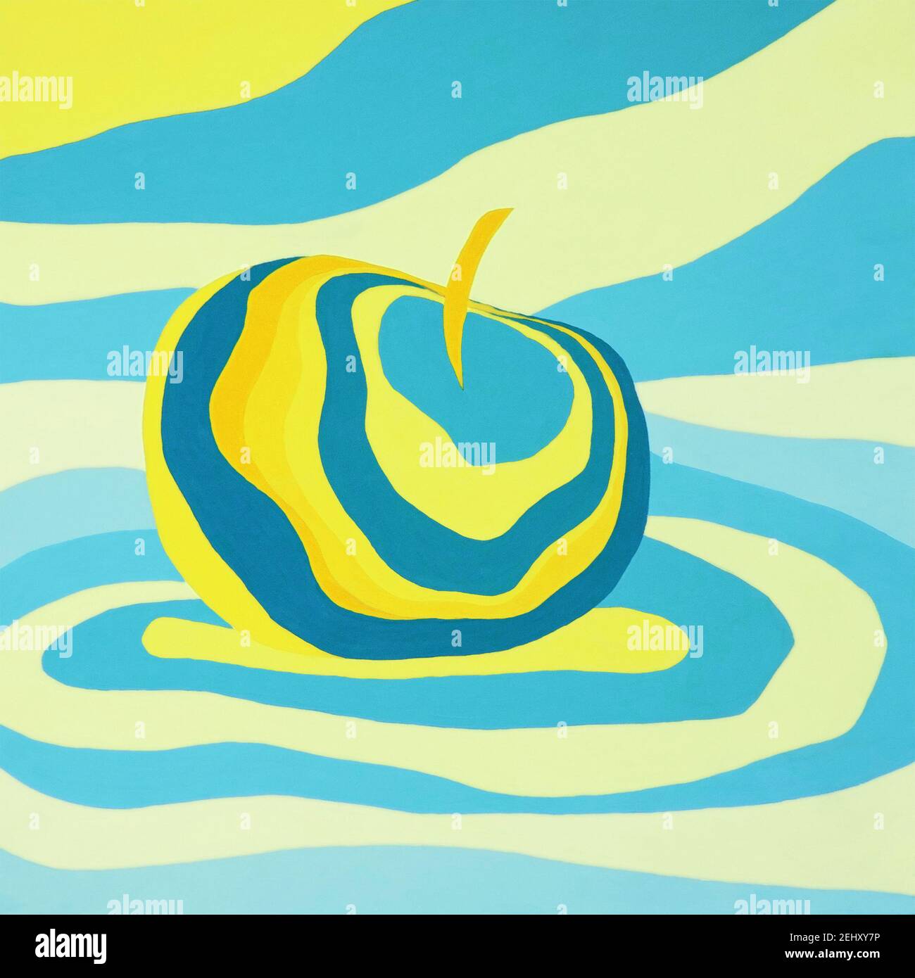 Apple fruit psychedelic illustration optical illusion Stock Photo - Alamy