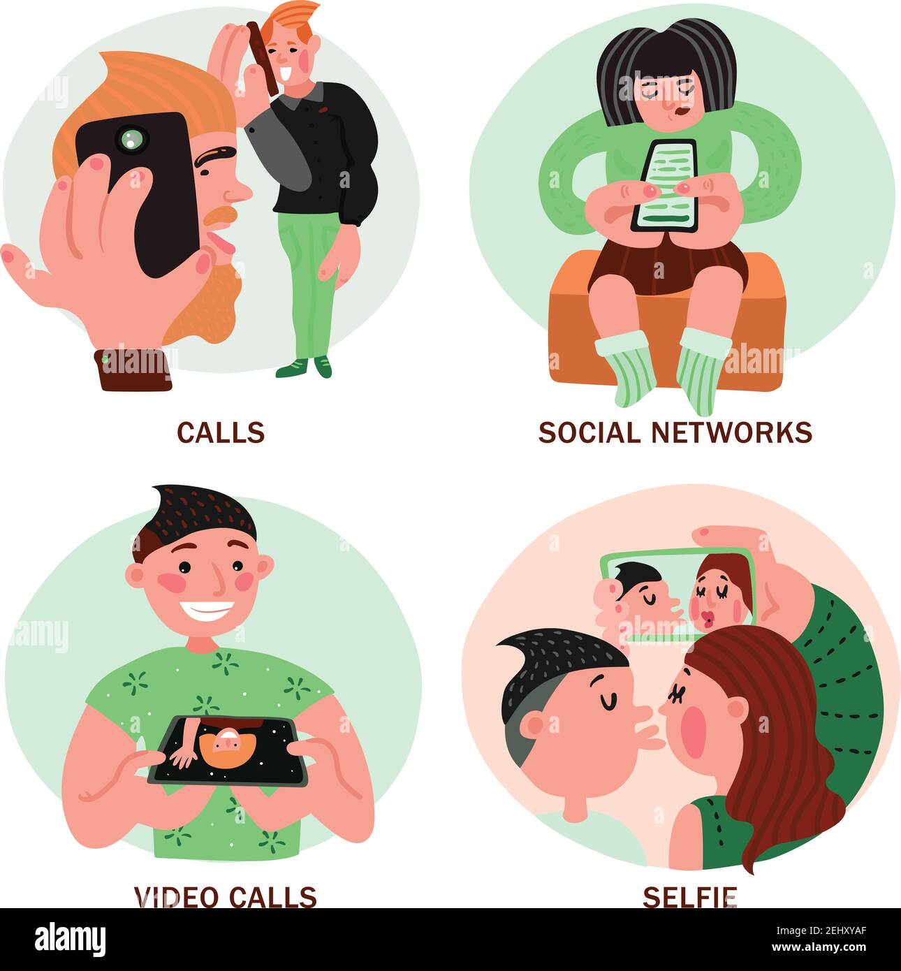 Couple making call Stock Vector Images - Alamy