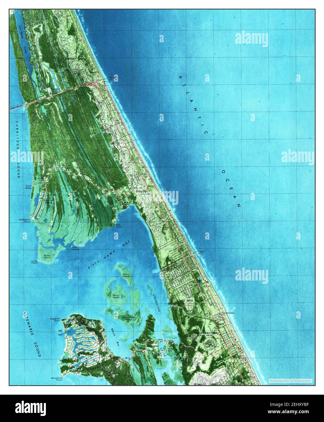 Kitty Hawk, North Carolina, map 1982, 1:24000, United States of America ...