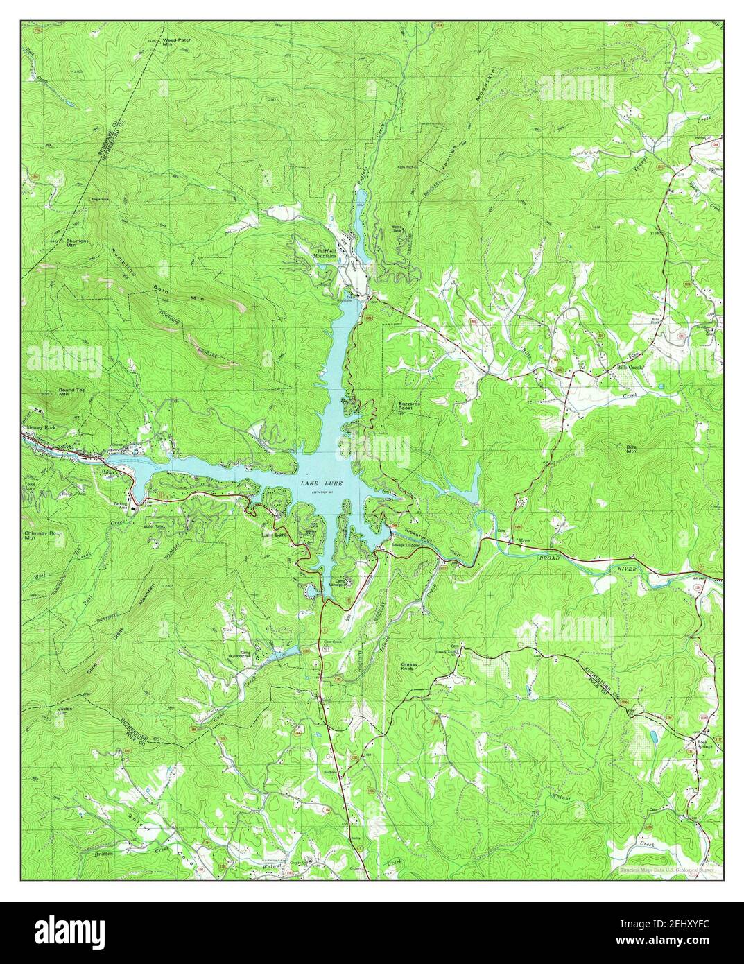 Map of lake lure Cut Out Stock Images & Pictures - Alamy