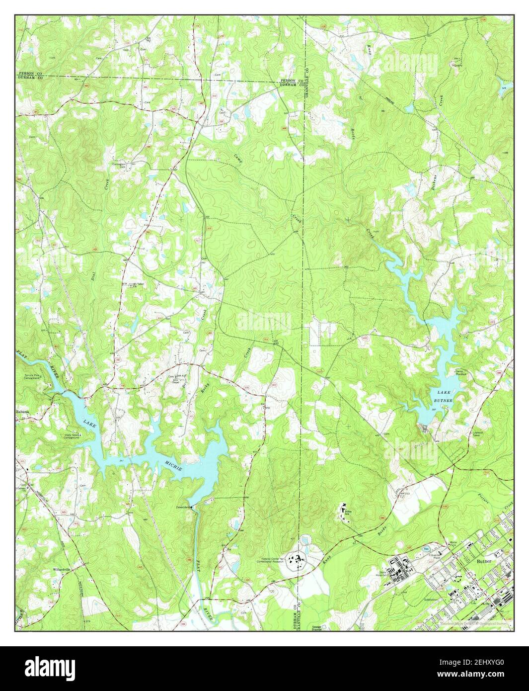 Lake Michie, North Carolina, map 1977, 1:24000, United States of ...
