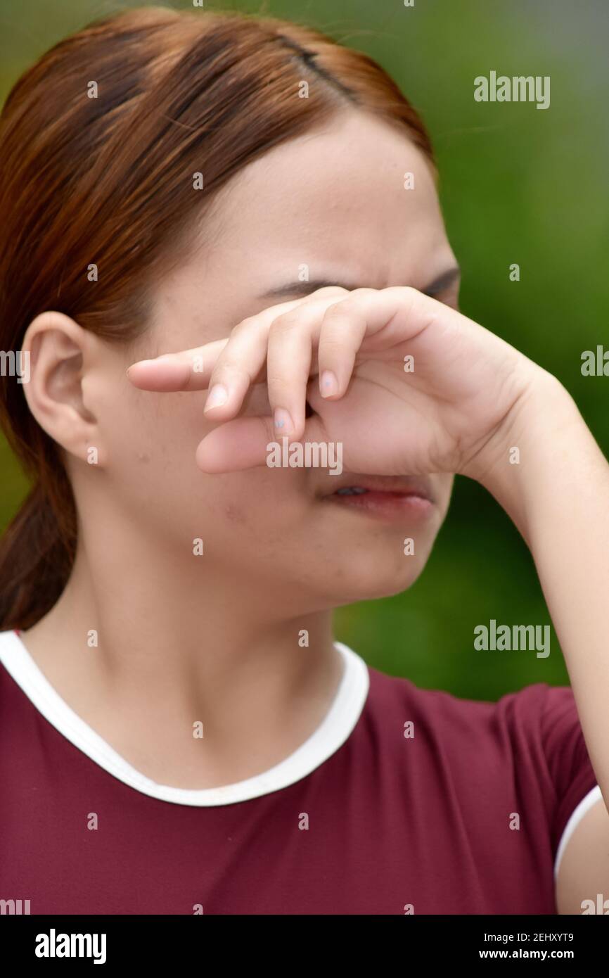 A Crying Beautiful Redhead Female Stock Photo - Alamy