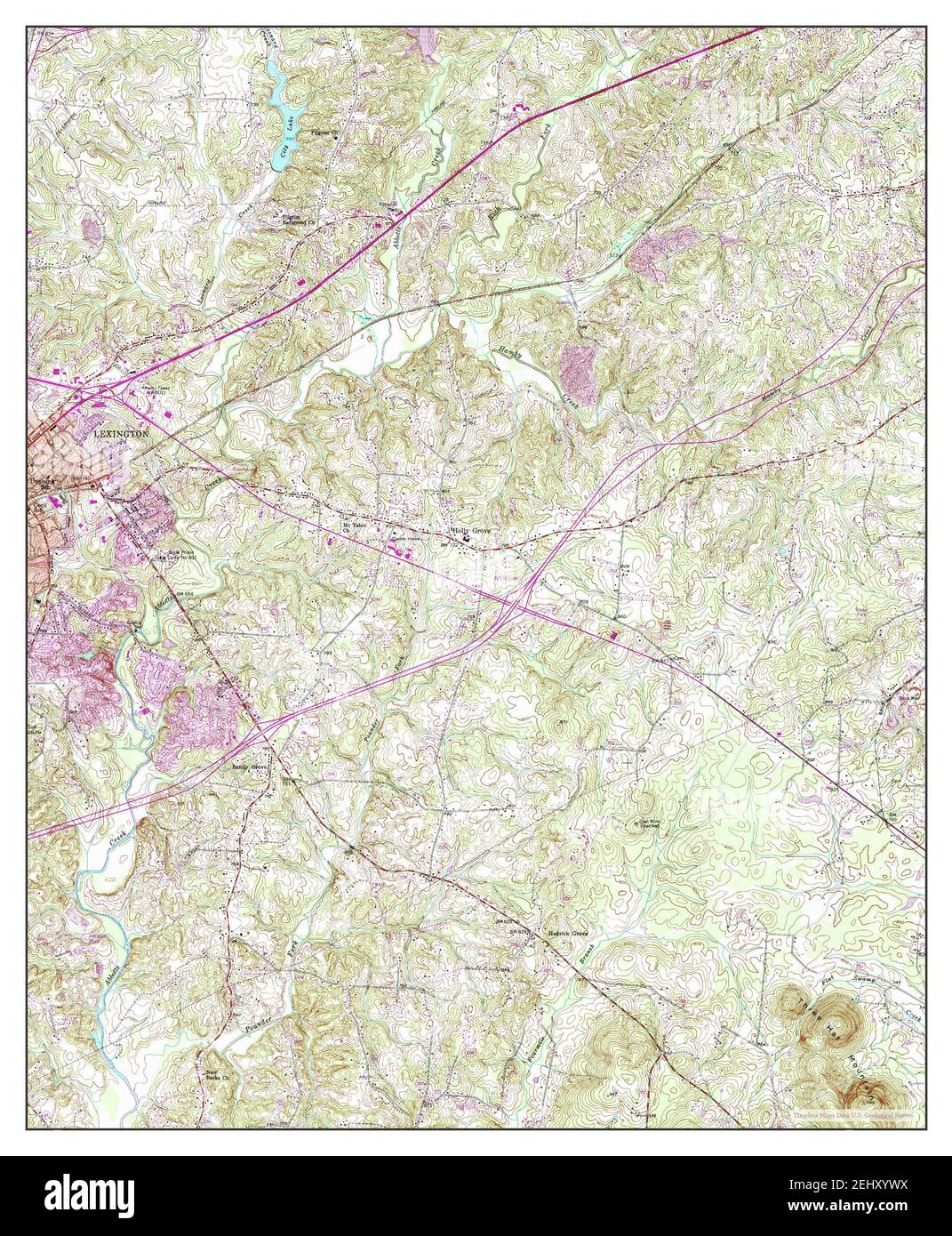 Lexington North Carolina Map High Resolution Stock Photography and ...