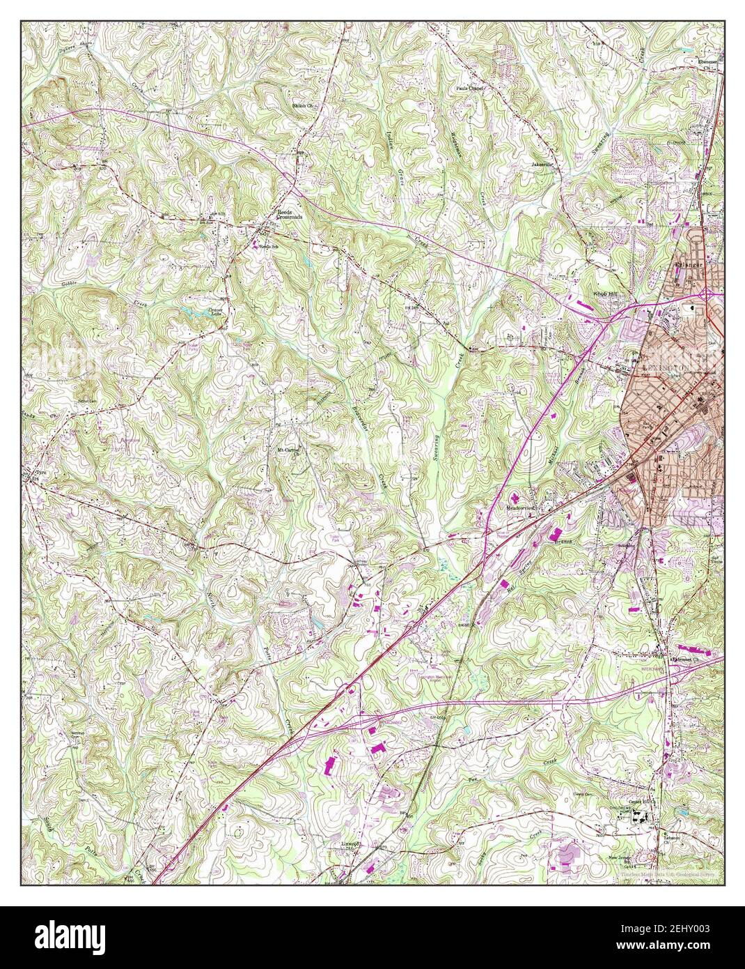 Lexington north carolina map hi-res stock photography and images - Alamy