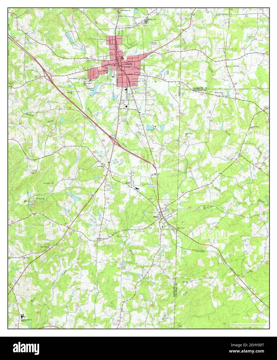Liberty, North Carolina, map 1974, 1:24000, United States of America by ...