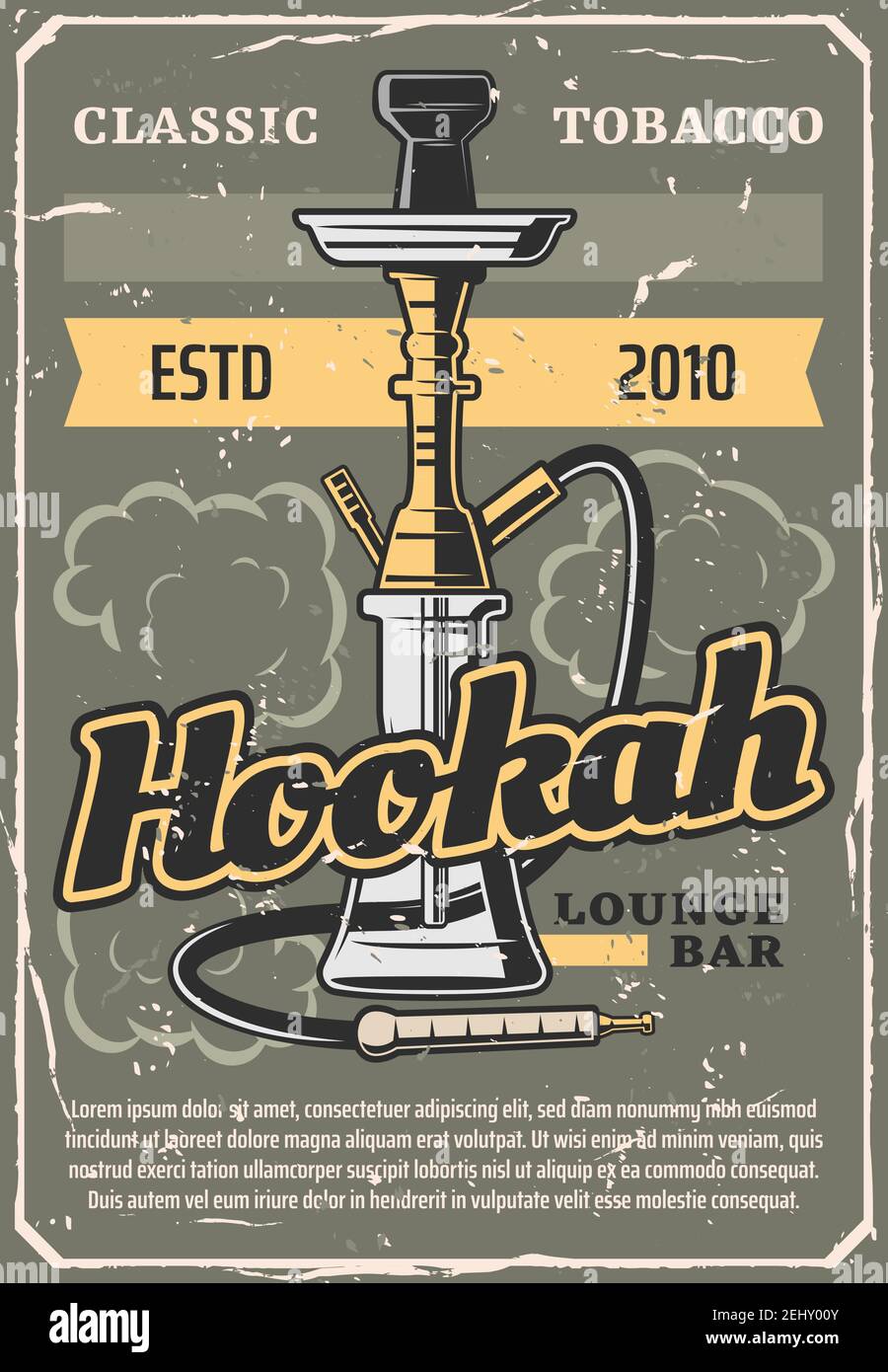 Hookah lounge bar, shisha smoking vintage poster. Vector Arabic and ...