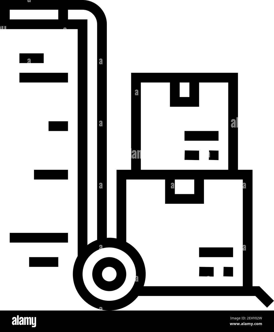 warehouse cart parcels free shipping line icon vector illustration ...
