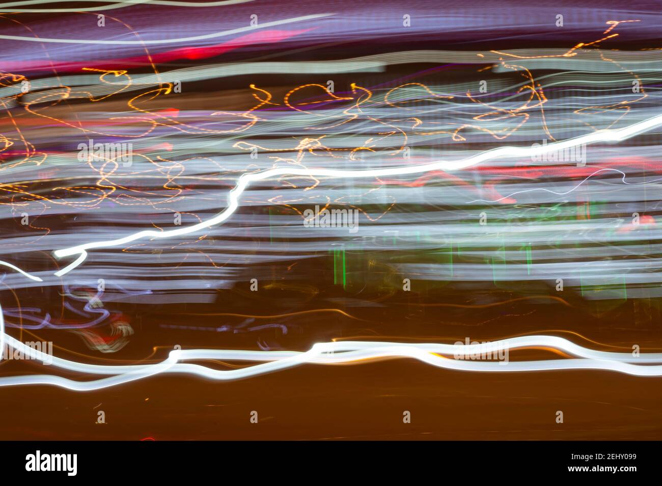 Image of colorful light trails with motion blur effect, long exposure ...