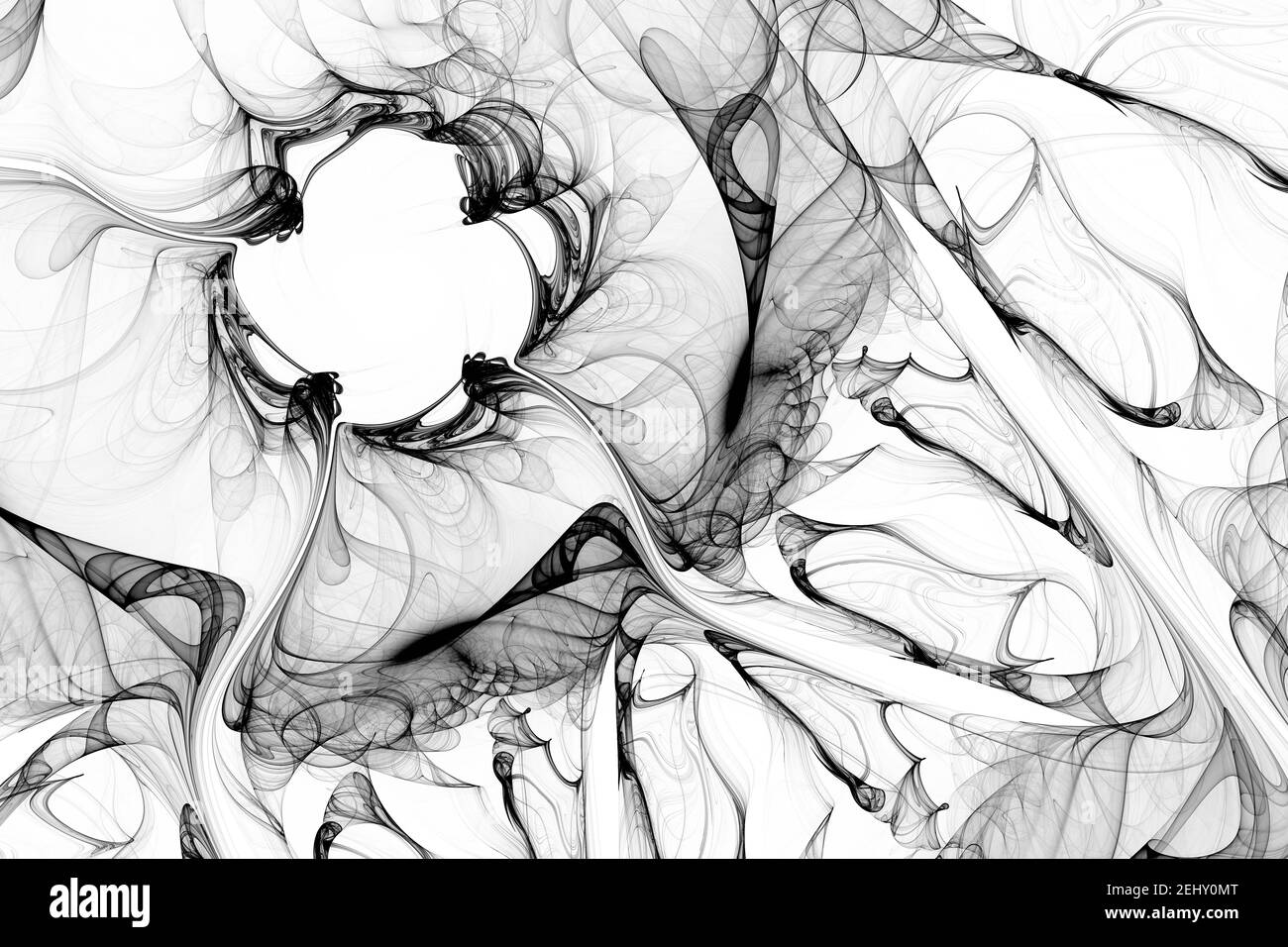 abstract black fractals on white background Stock Photo - Alamy