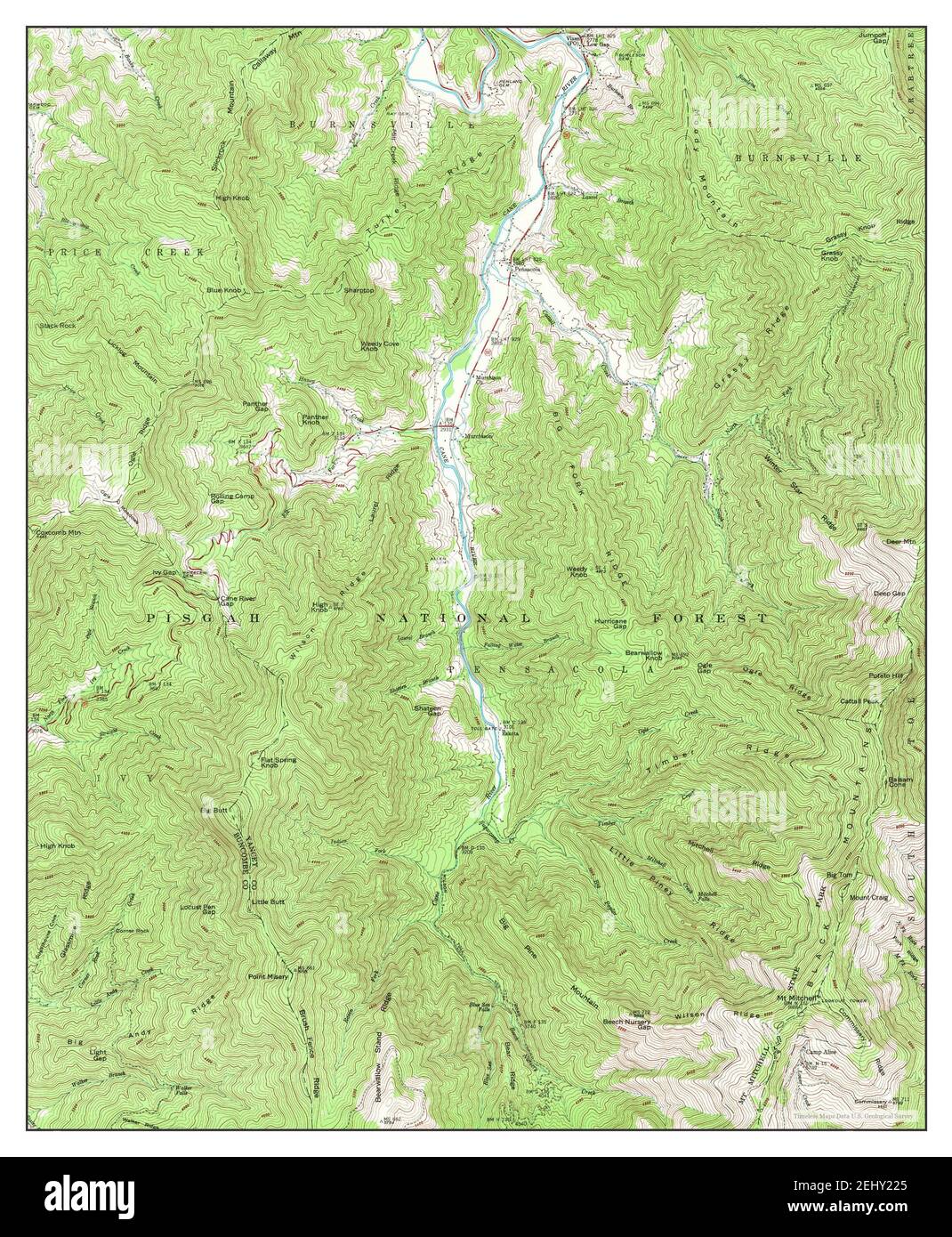Mount Mitchell Topographic Map
