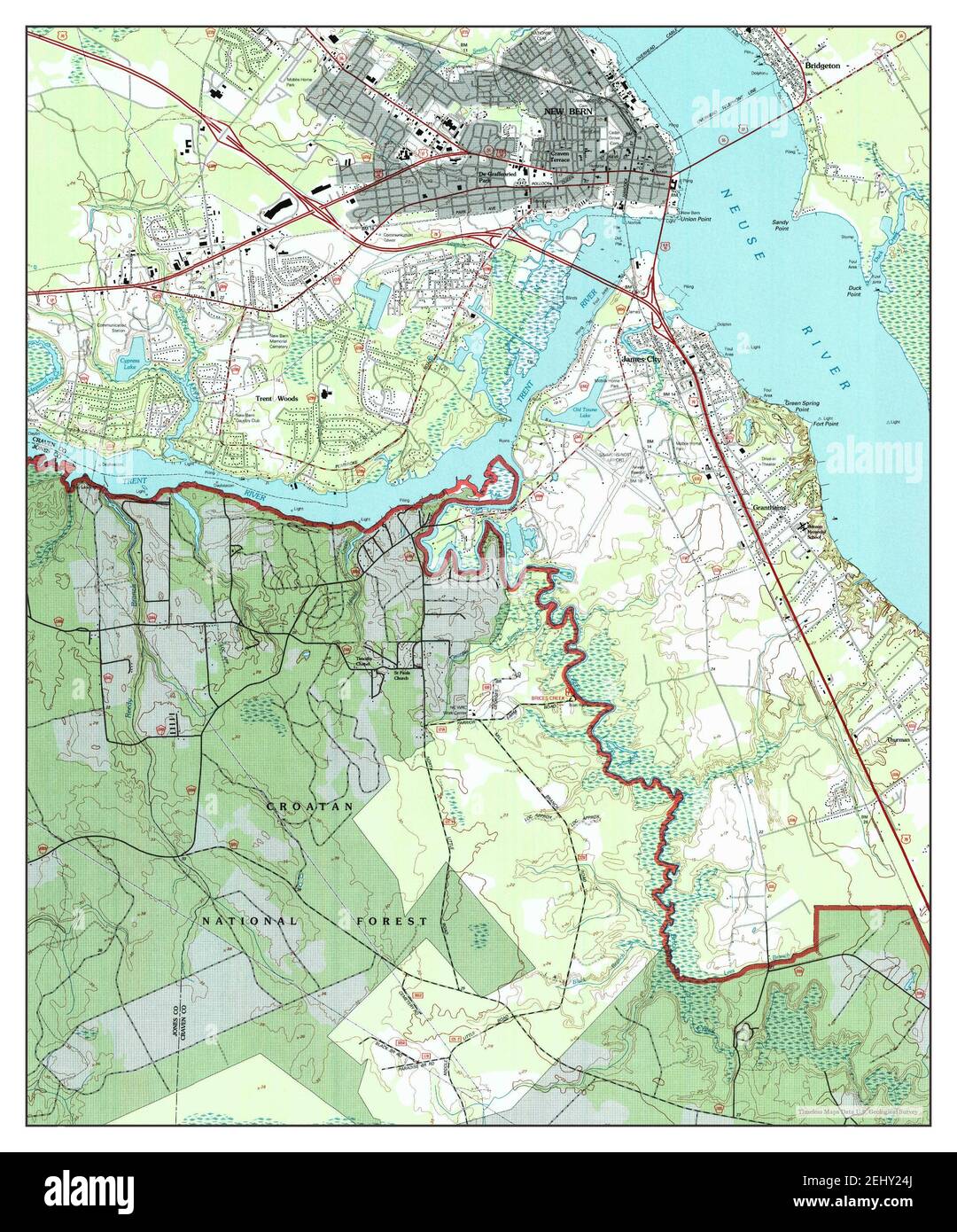 New bern map hi-res stock photography and images - Alamy