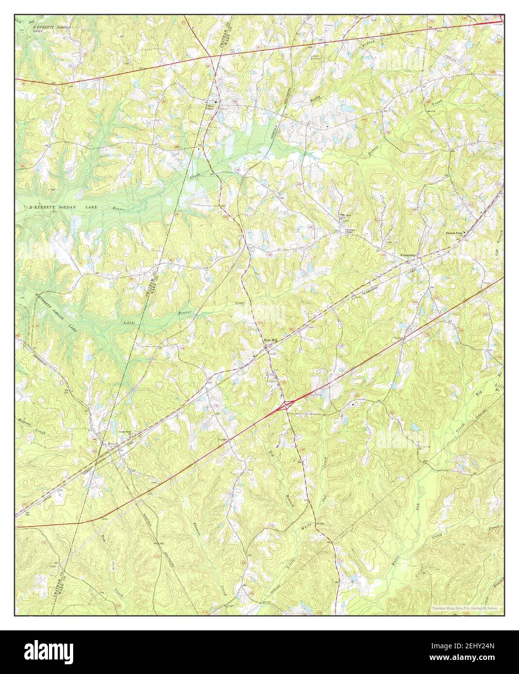 New Hill, North Carolina, map 1974, 1:24000, United States of America ...