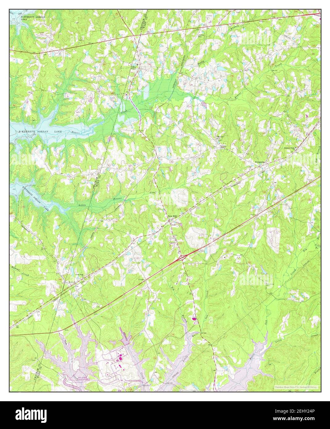 New Hill, North Carolina, map 1974, 1:24000, United States of America ...