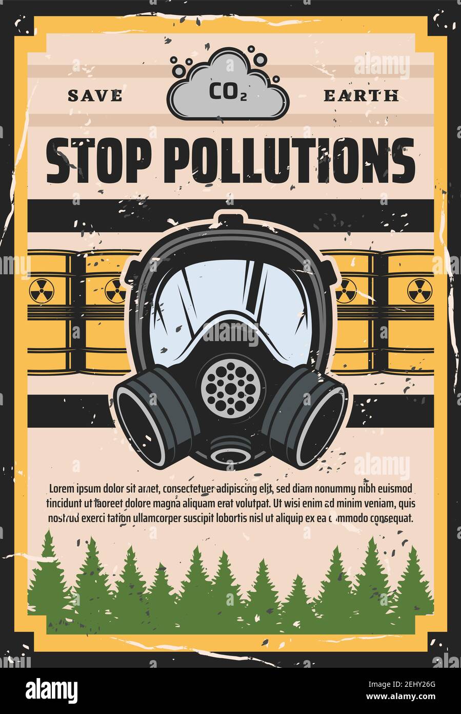 Ecology, stop pollution, environmental problem. Vector contamination ...