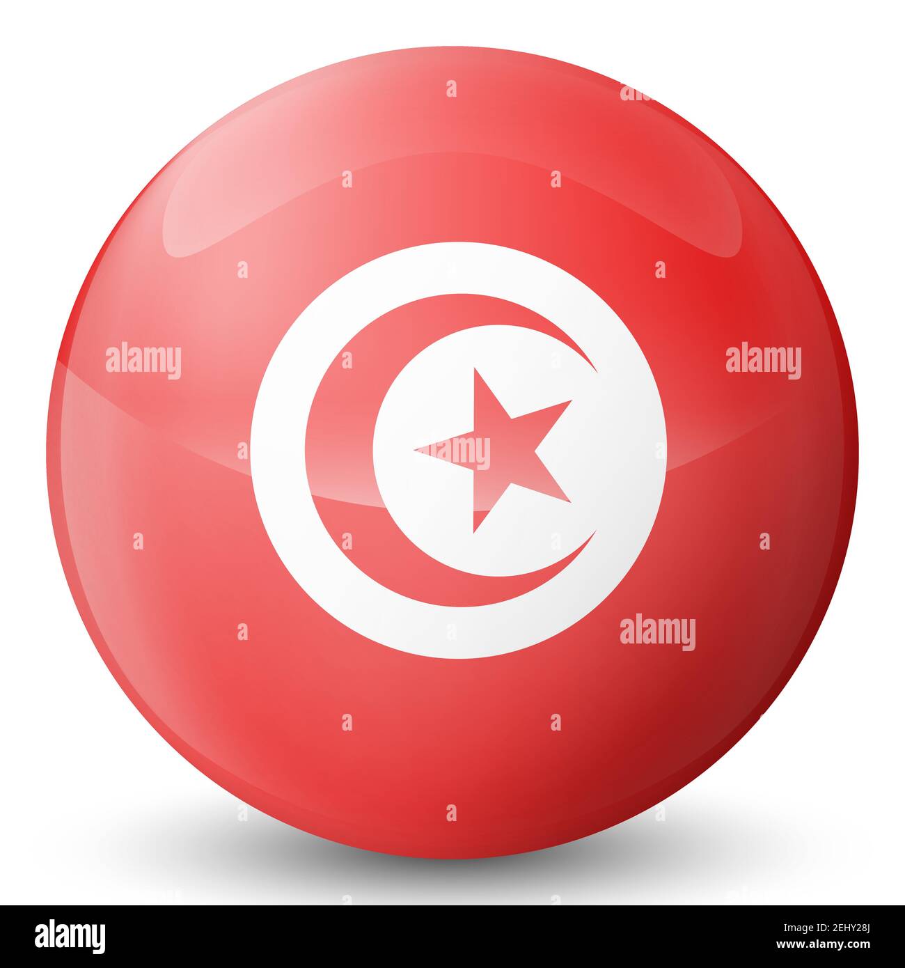 Glass Light Ball With Flag Of Tunisia Round Sphere Template Icon