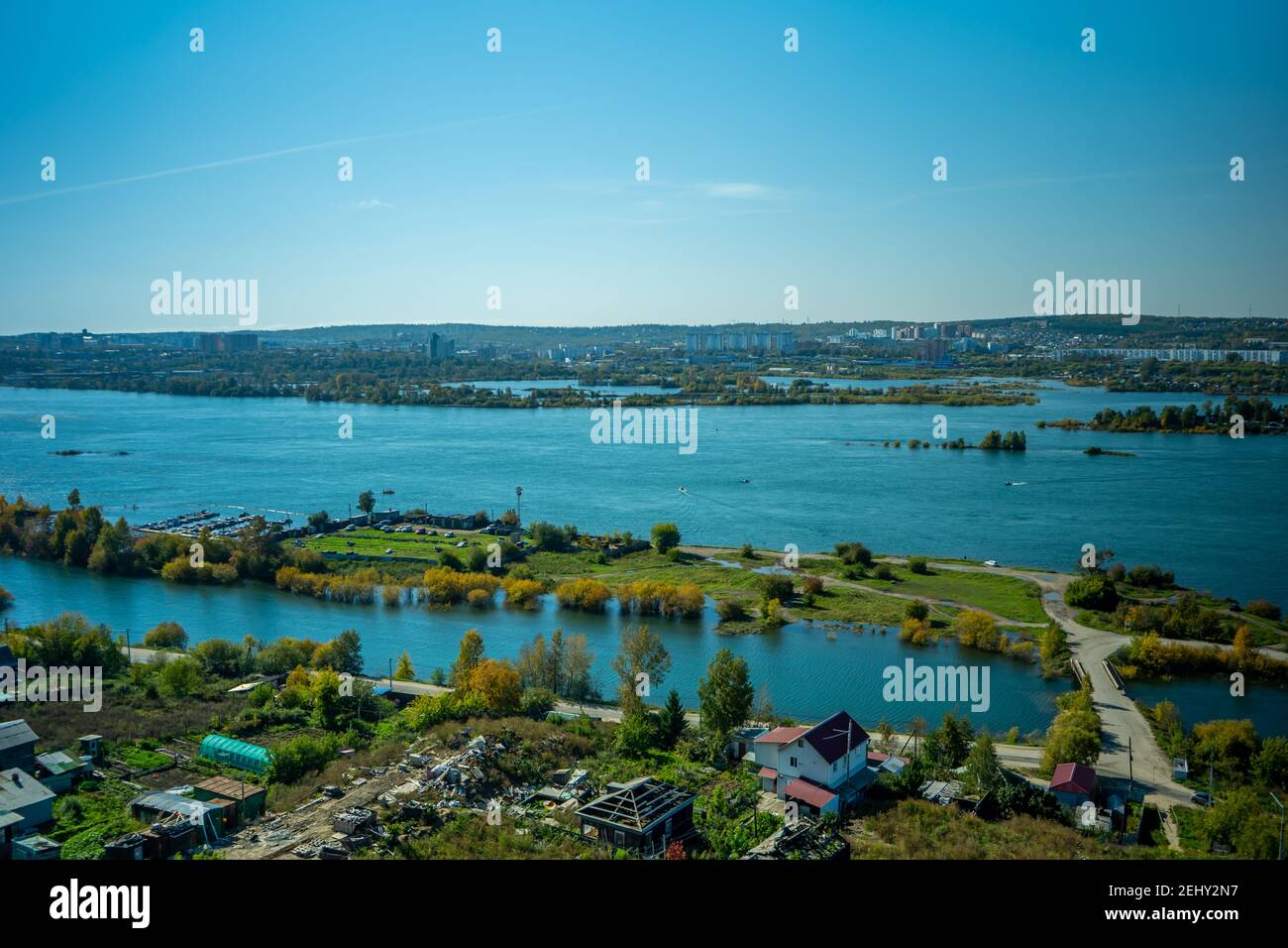 Aerial view of the Angara river. Irkutsk, Russia Stock Photo - Alamy