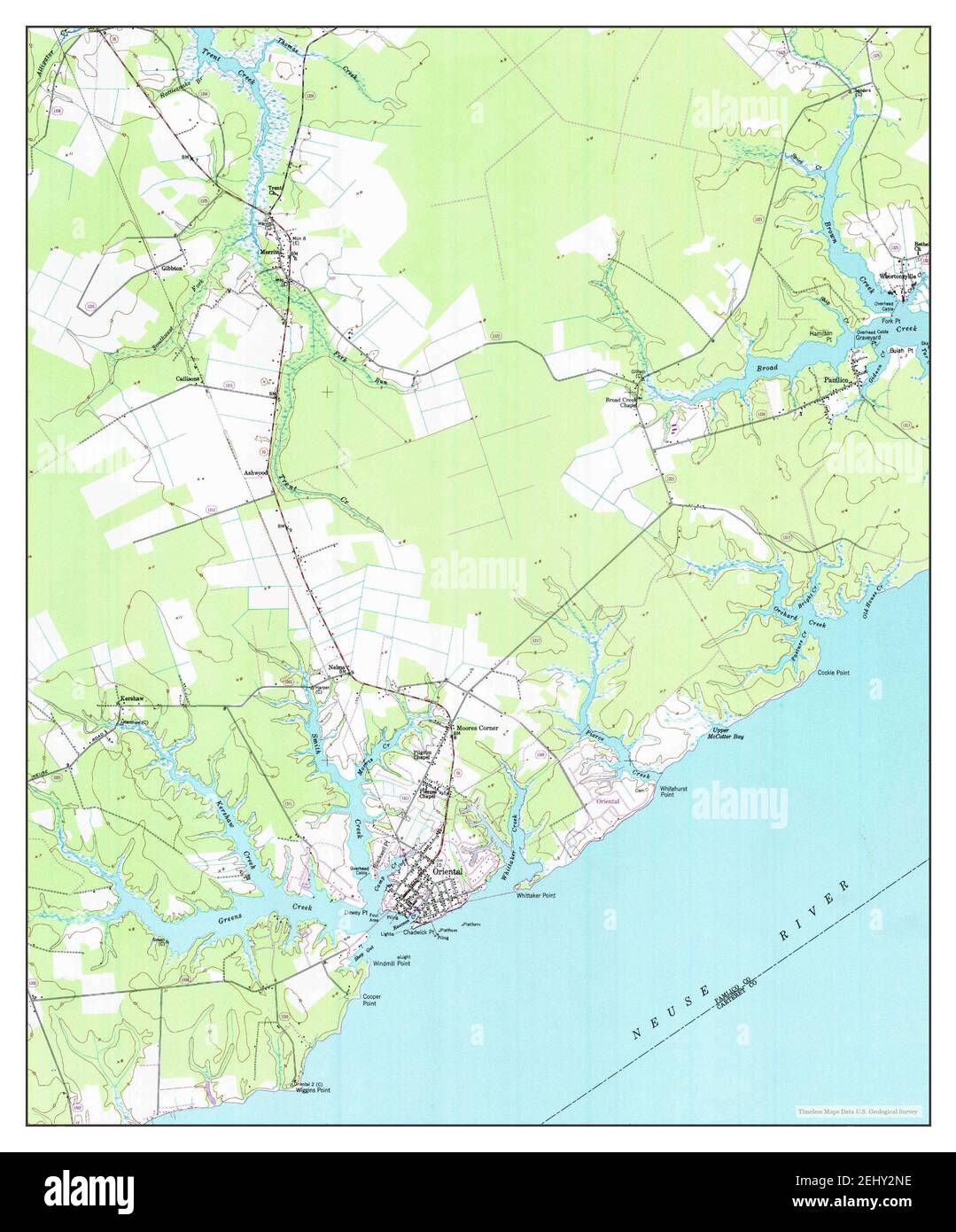 Oriental, North Carolina, map 1948, 1:24000, United States of America ...