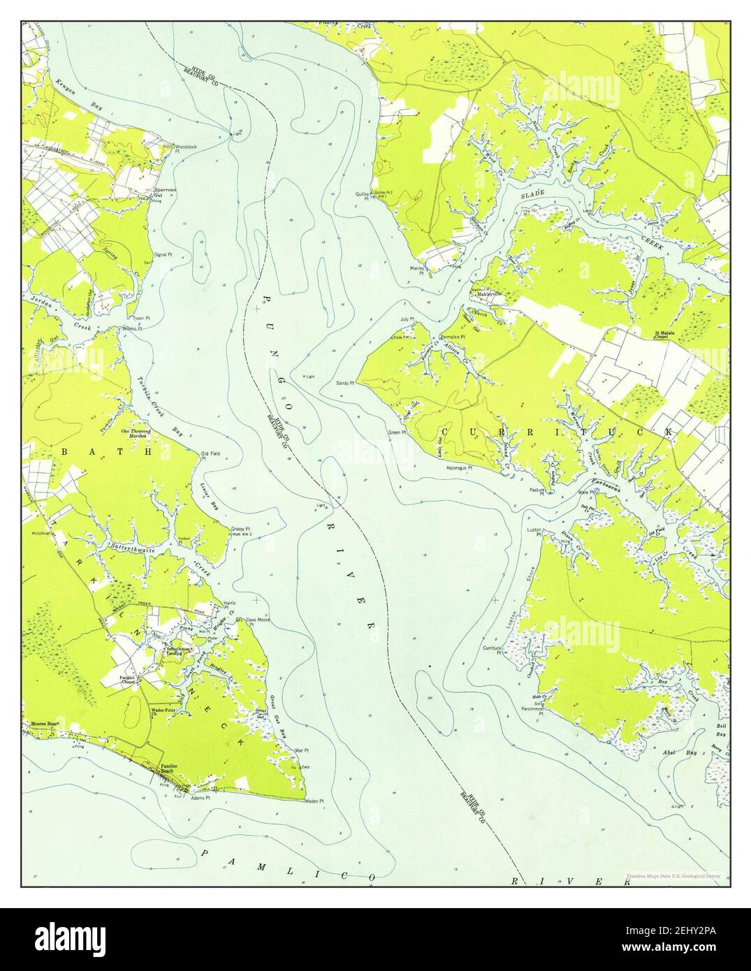 Pamlico county map hi-res stock photography and images - Alamy