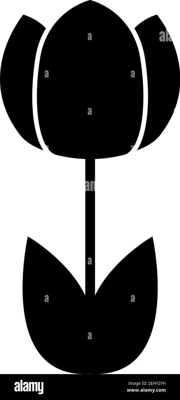 Spring Flower Icon. Black Glyph Design. Vector Illustration Stock ...
