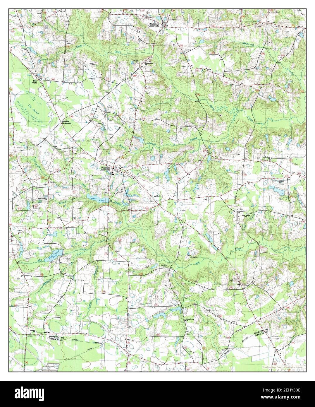 Peacocks Crossroads, North Carolina, map 1986, 1:24000, United States ...
