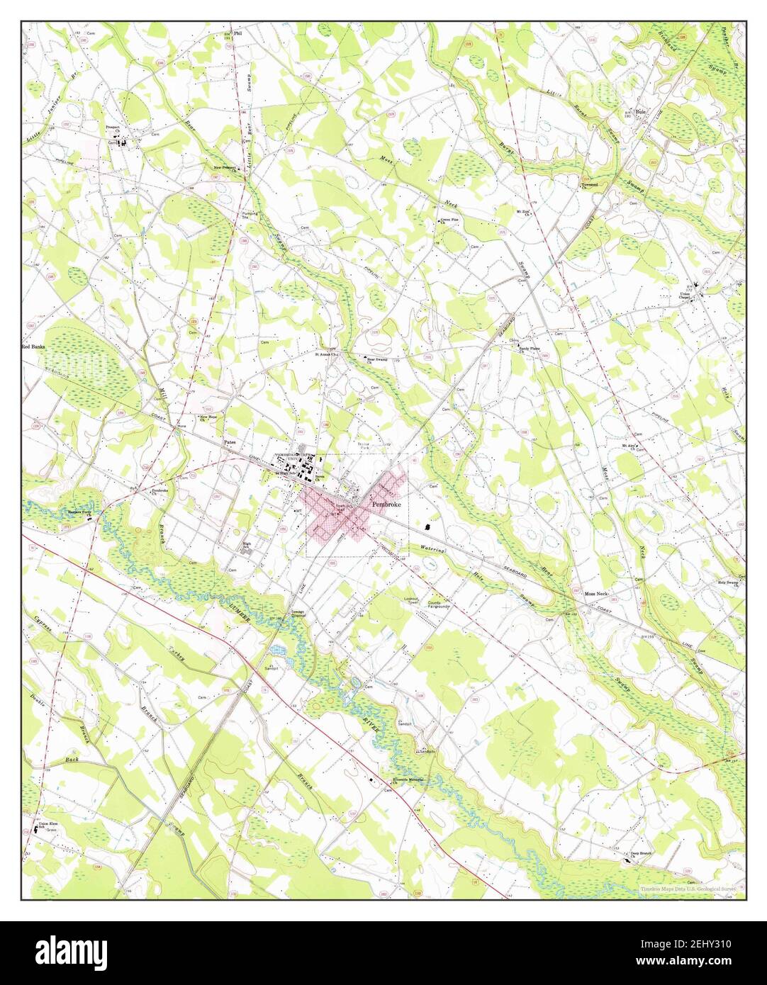 Pembroke, North Carolina, map 1972, 1:24000, United States of America ...