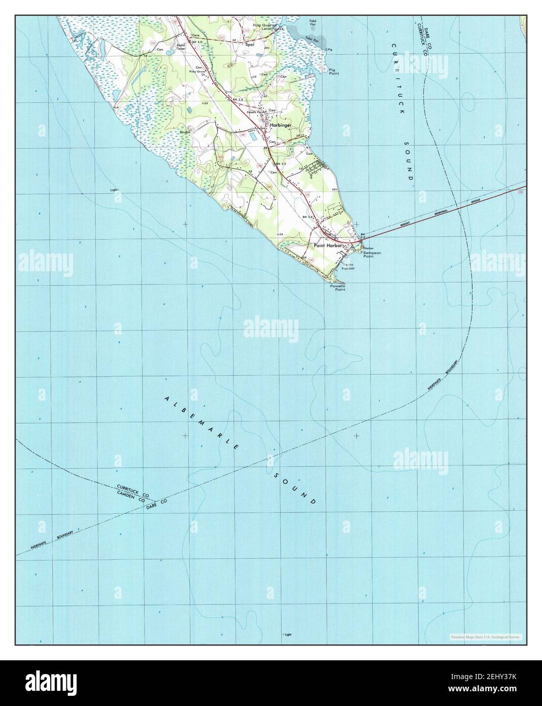 Point Harbor, North Carolina, map 1999, 1:24000, United States of ...