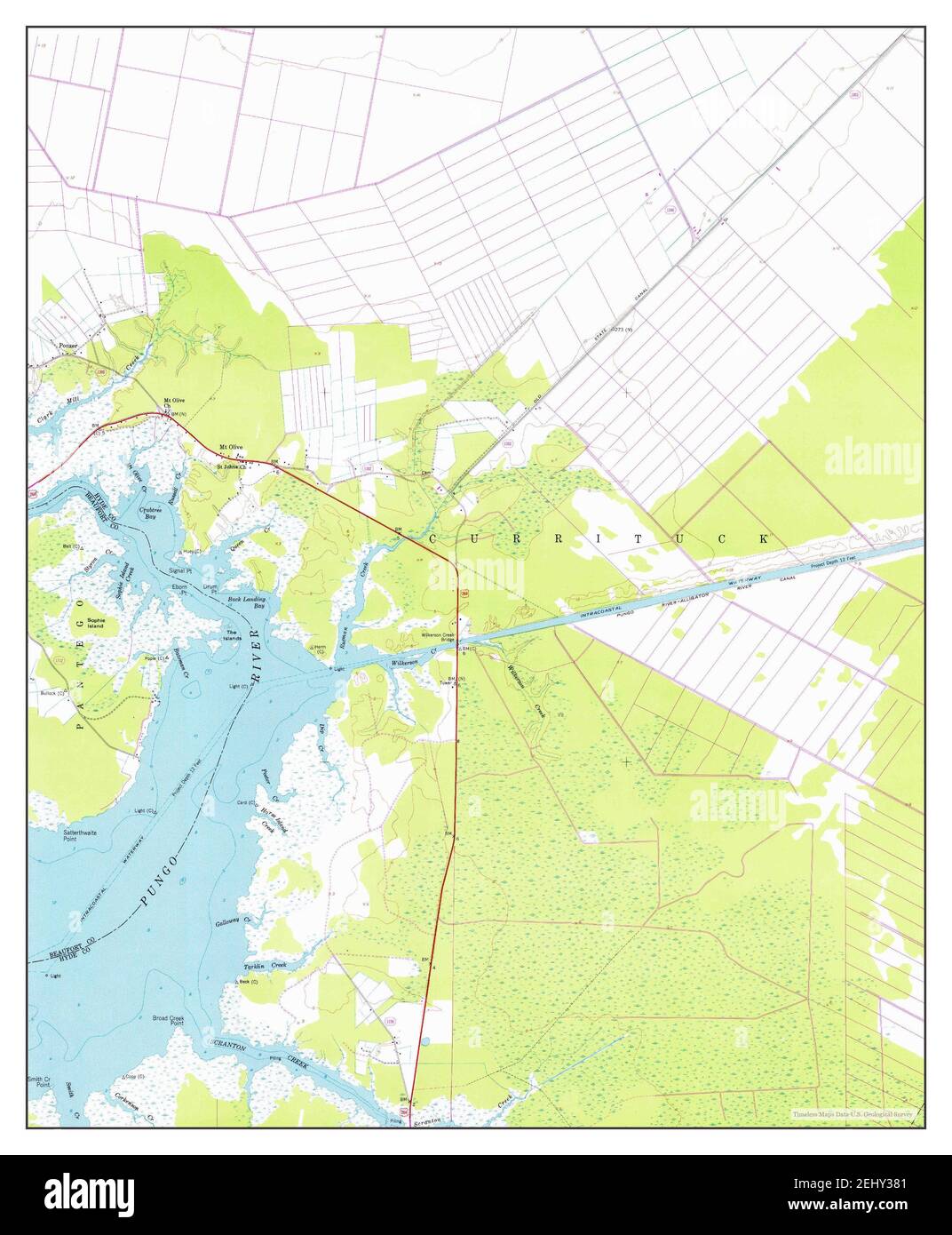 Ponzer, North Carolina, map 1951, 1:24000, United States of America by ...