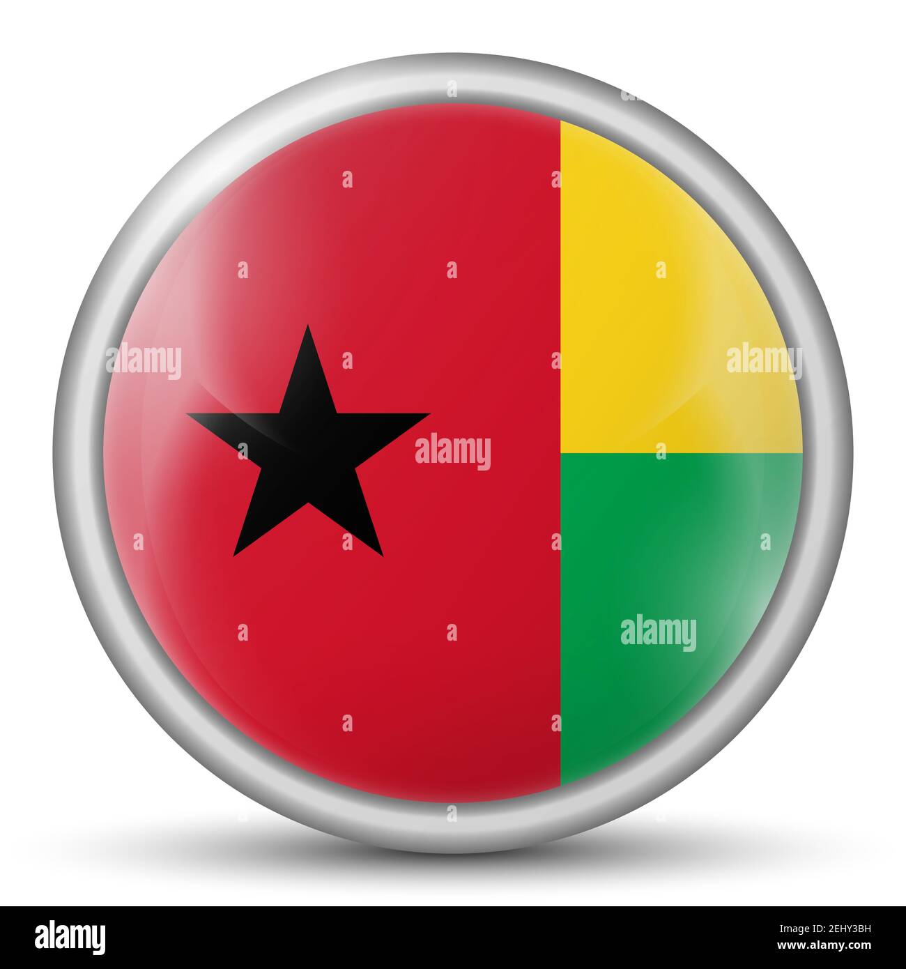 Glass light ball with flag of Guinea-Bissau. Round sphere, template ...