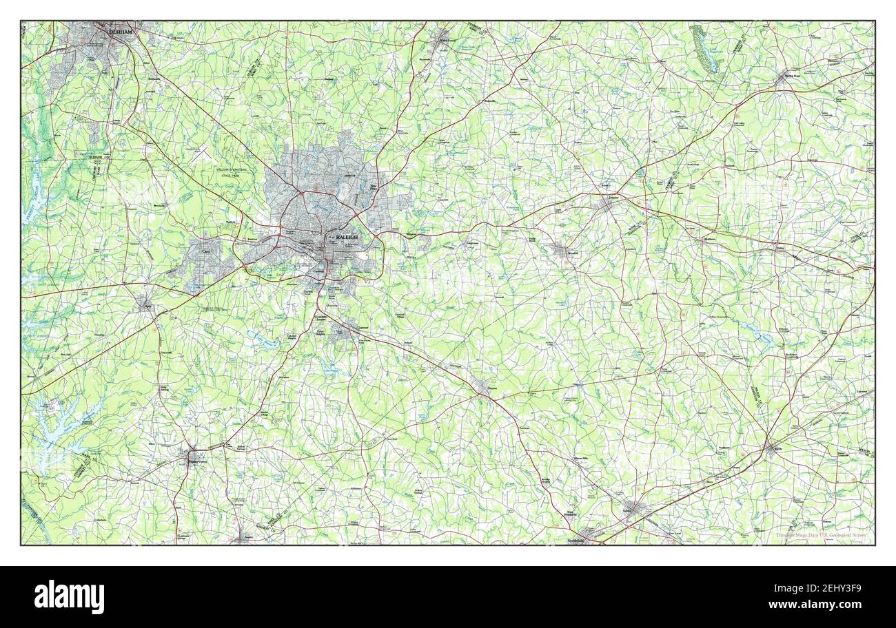 Raleigh, North Carolina, map 1984, 1:100000, United States of America ...