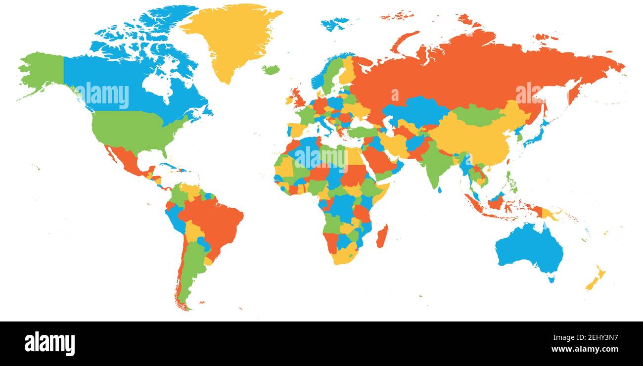 Blank colorful map of World Stock Vector Image & Art - Alamy