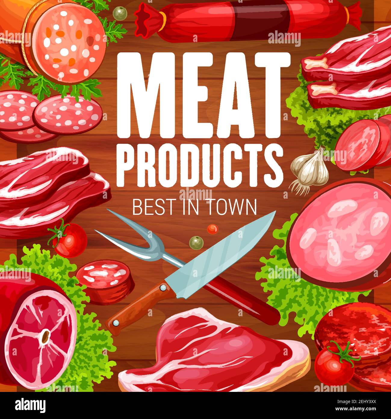 Salami store Stock Vector Images - Alamy