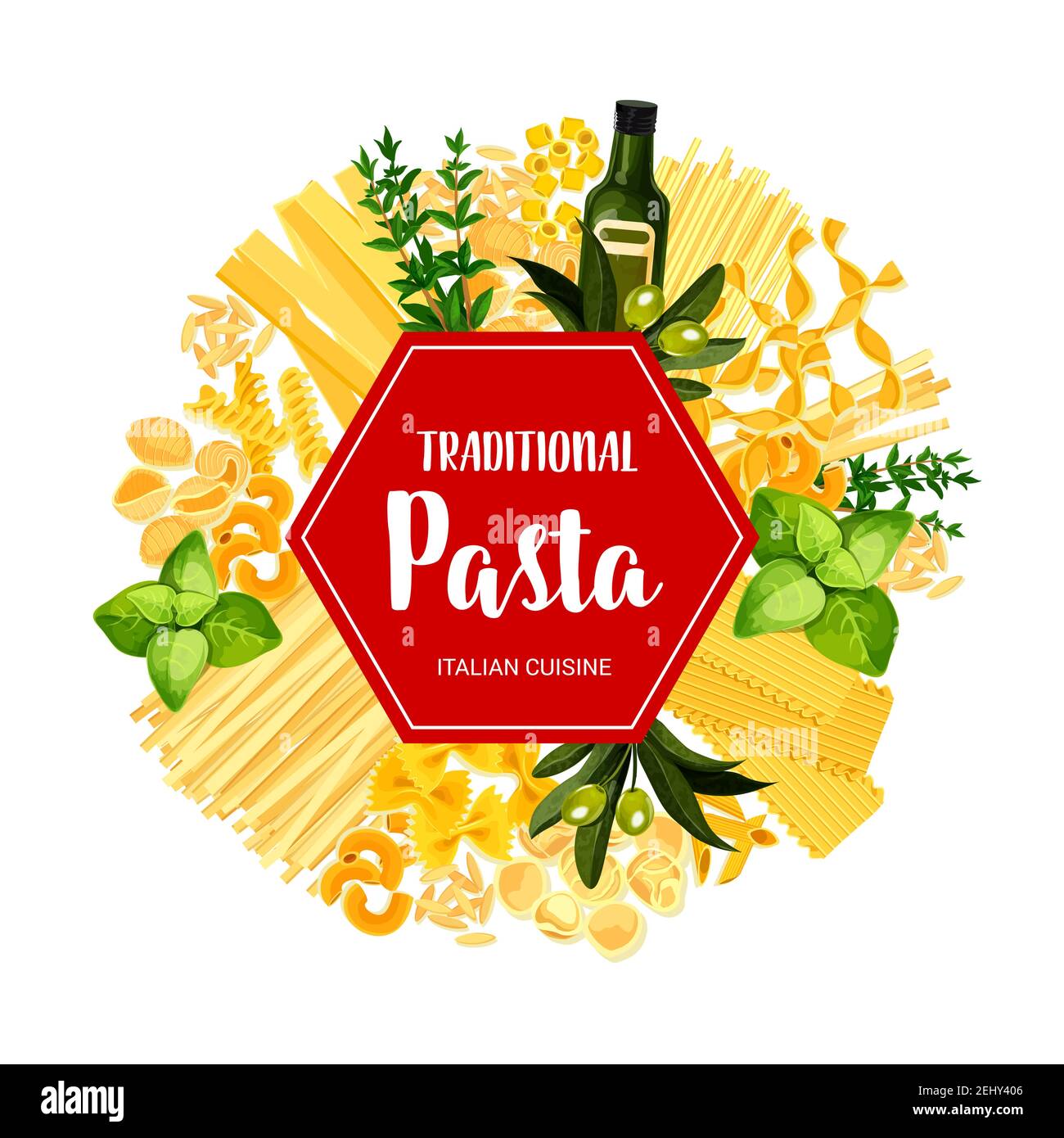 Italian pasta and traditional macaroni dishes. Vector restaurant menu ...