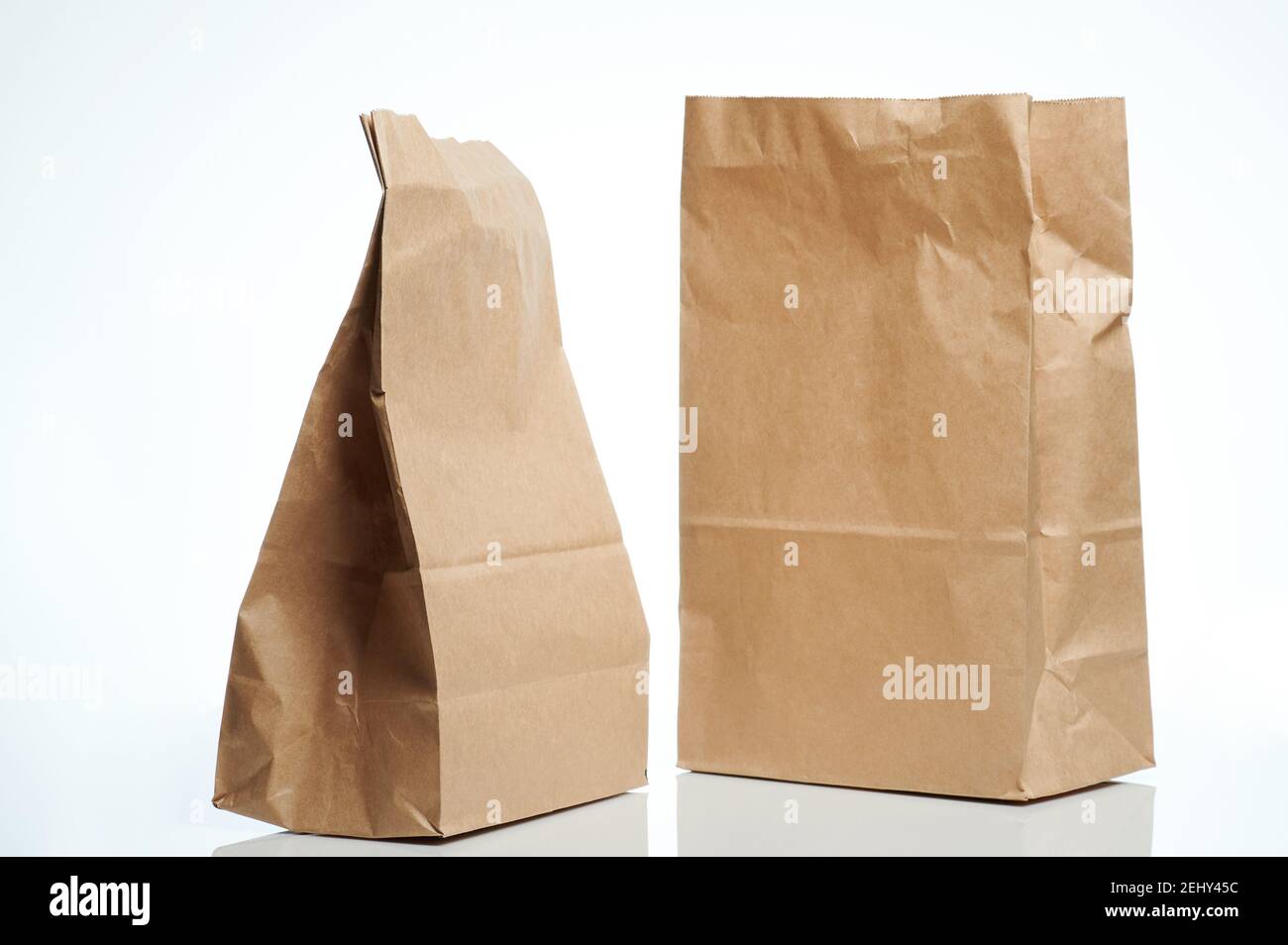 Eco friendly paper bag isolated on white studio background Stock Photo ...