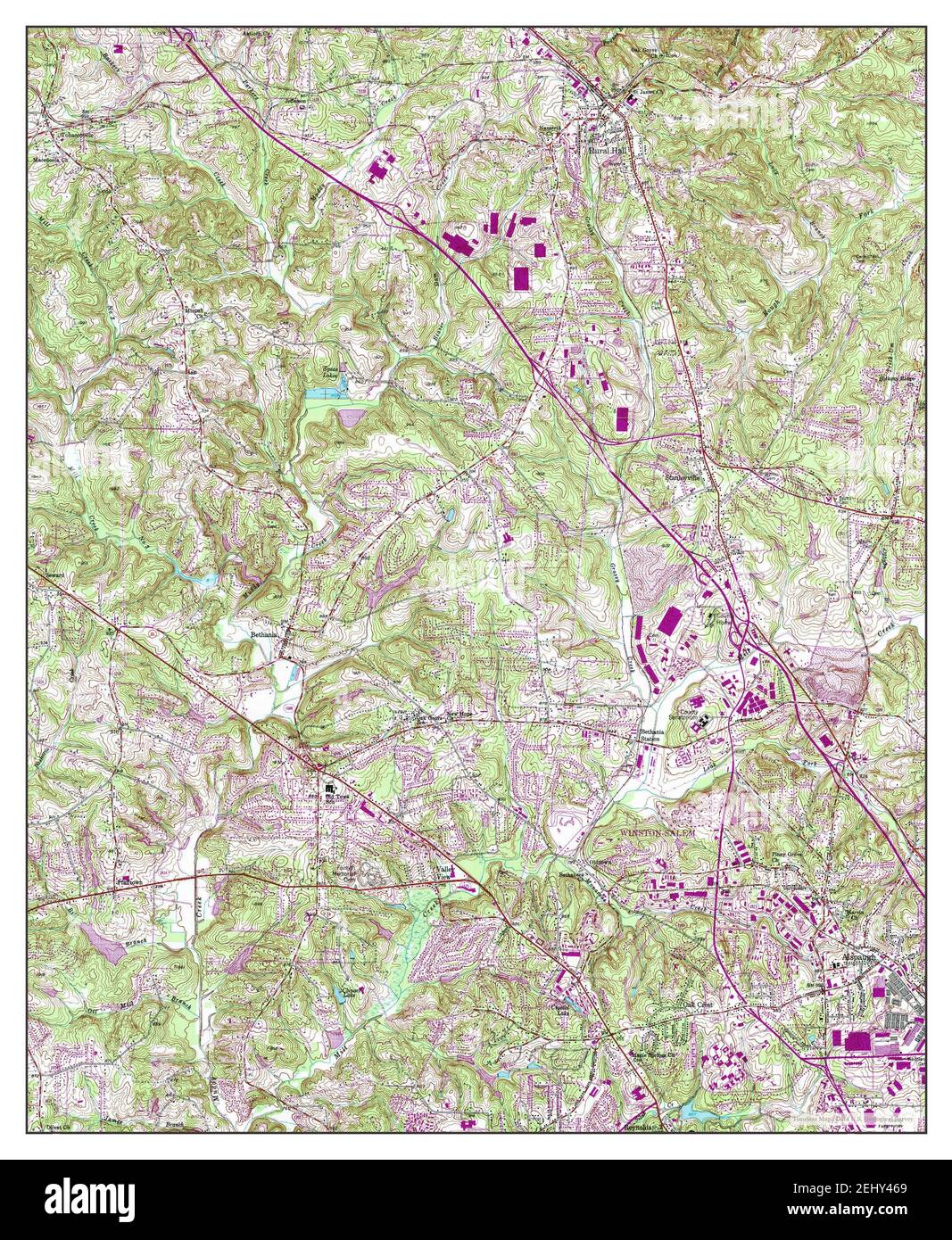 Rural Hall, North Carolina, map 1951, 1:24000, United States of America ...