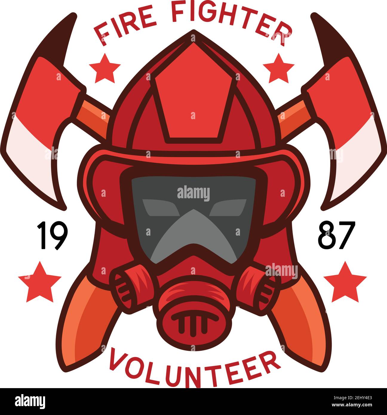 firefighter logo isolated on white background. vector illustration ...